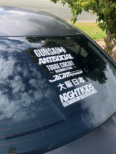 BANNER REAR WINDOW Car Sticker Jdm Drift Turbo window 86 fits toyota ...