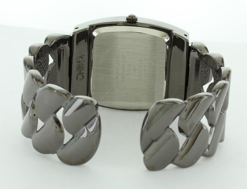 STUDIO Women's Quartz Metal Casual BANGLE Watch, Black-Toned STD1010T ...
