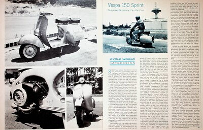 1968 Vespa Scooter 150 Sprint - 2-Page Vintage Motorcycle Article | eBay