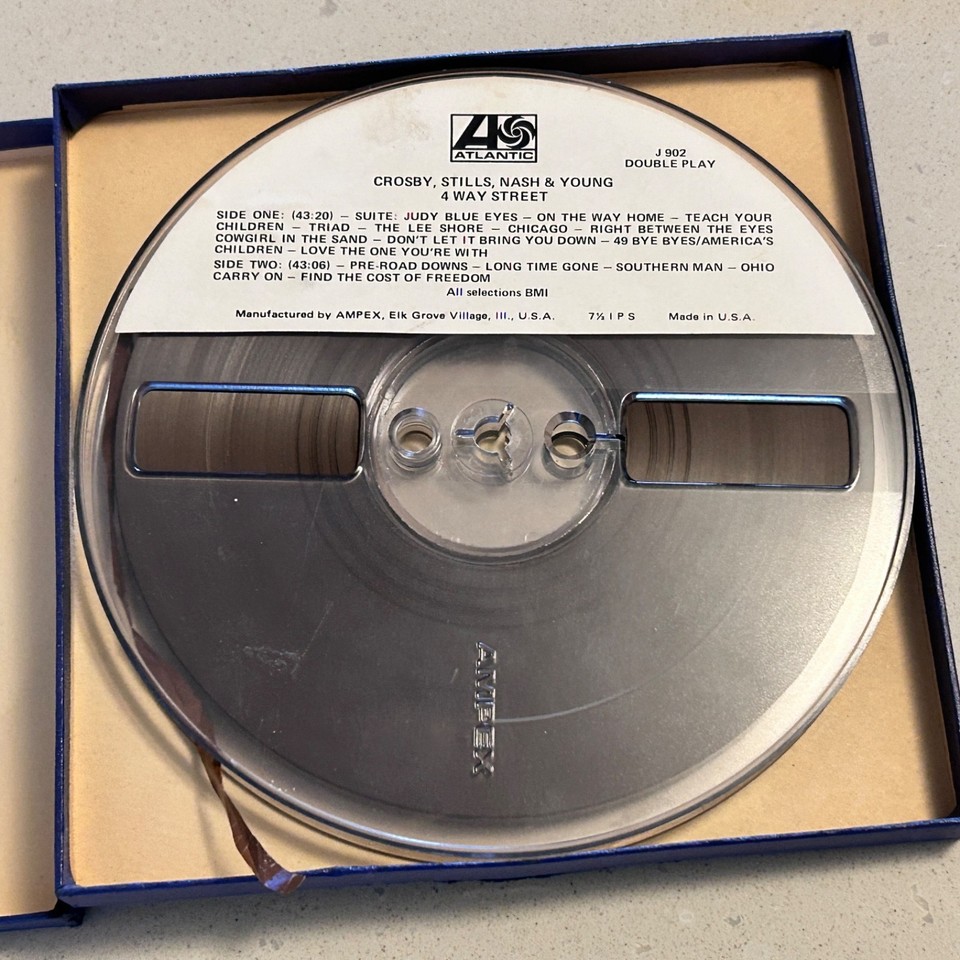 CROSBY, STILLS, NASH & YOUNG "4 Way Street" Reel To Reel Tape 7-1/2 ips ...
