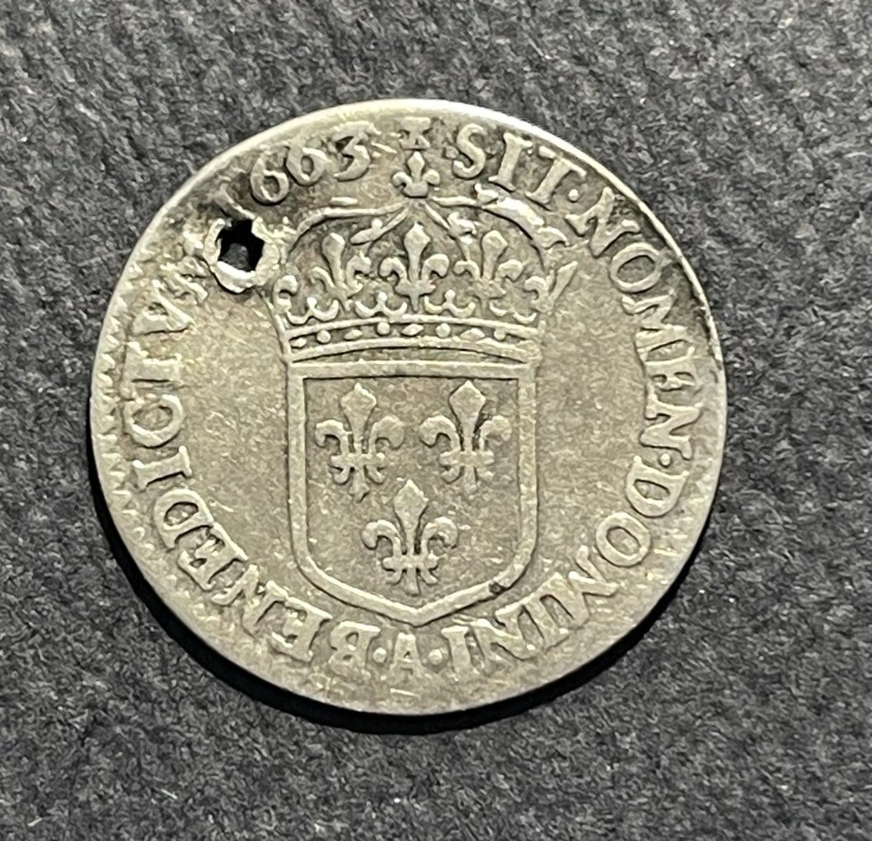 France 1663 1/12 Ecu Silver Coin: Louis XIV-holed | eBay
