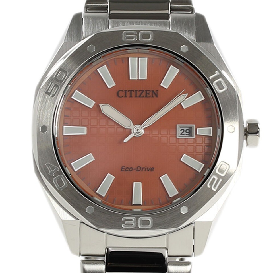 CITIZEN BM7630-80Z BM7630 BM Eco-Drive Quartz Analog Orange Silver | eBay