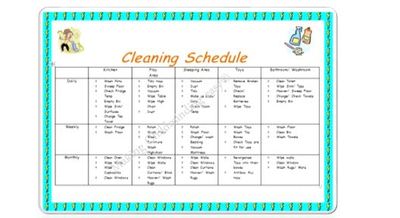 Childminder/ Teacher *CLEANING SCHEDULE A4 POSTER* readymade EYFS ...