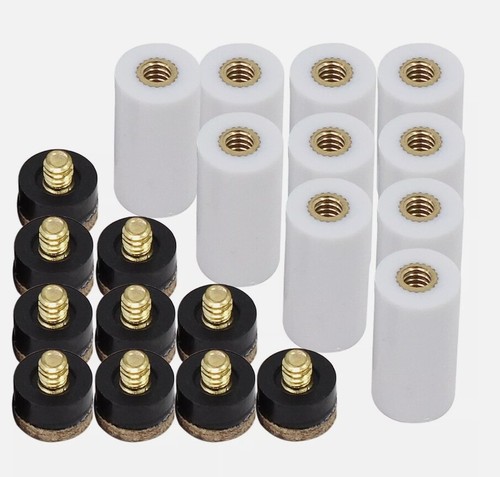Set of 10 Soft Cue Tips Billiard Replacement Screw-On Tips Pool Cue ...