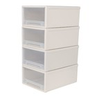 4 Packs 18 Quart Plastic Stacking Storage Drawers, Large Stackable ...
