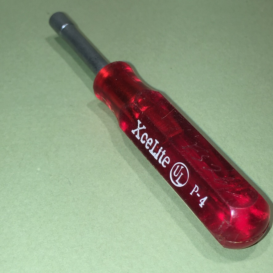 XceLite P4 1/8-Inch Mini Nut Driver RARE EARLY UL LOGO RED POCKET CLIP ...