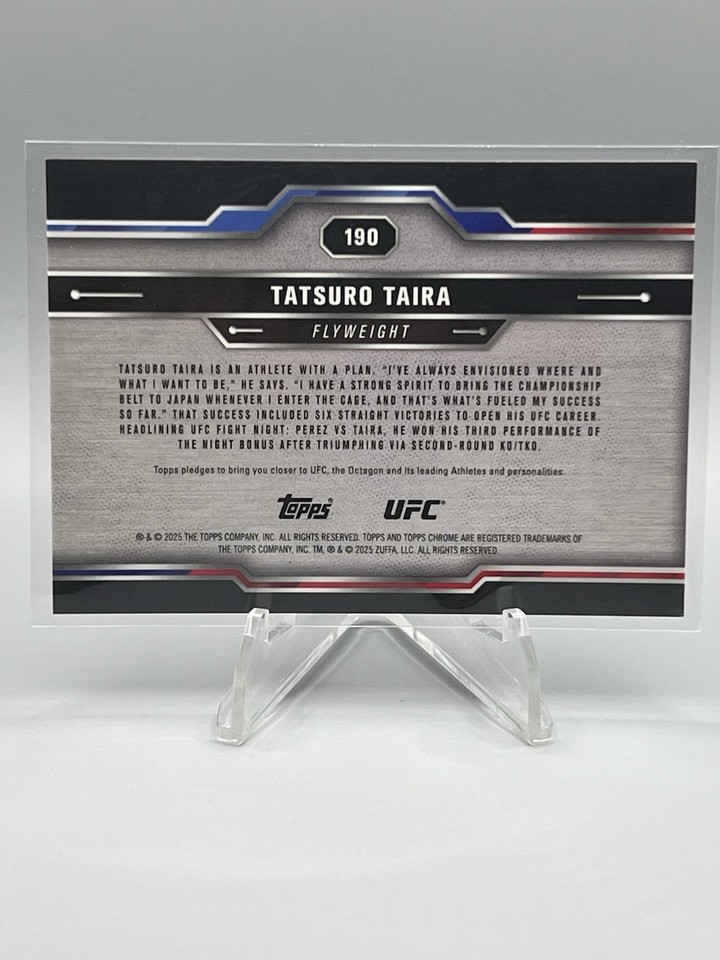 2025 Topps UFC Tatsuro Taira Sapphire Purple /10 Chrome 1st Print #190 ...