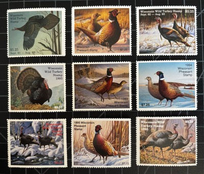US Stamps - Wisconsin State Turkey & Pheasant - Original Gum - Compare ...