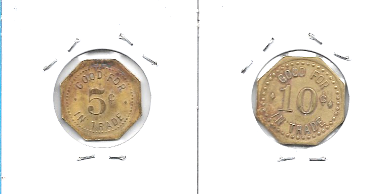 2 Pineville, KY Trade Tokens GENE'S TEXACO SERVICE 5¢ and 10¢ | eBay