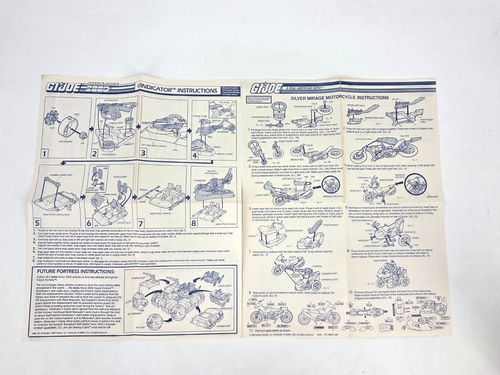 GI Joe 1985 1987 Silver Mirage Motorcycle Vindicator Blueprint ...