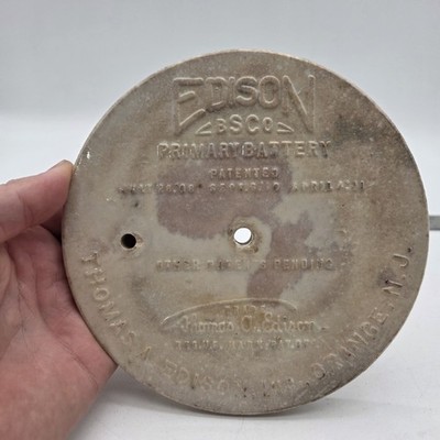 Edison BSCO Primary Battery Lid Cover Porcelain Ceramic Orange NJ ...