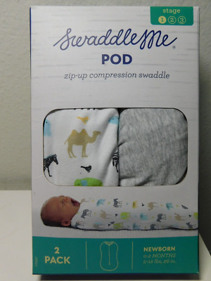 2pack Stage 1 Swaddleme Pod Zip Up Compression Swaddle for new born | eBay