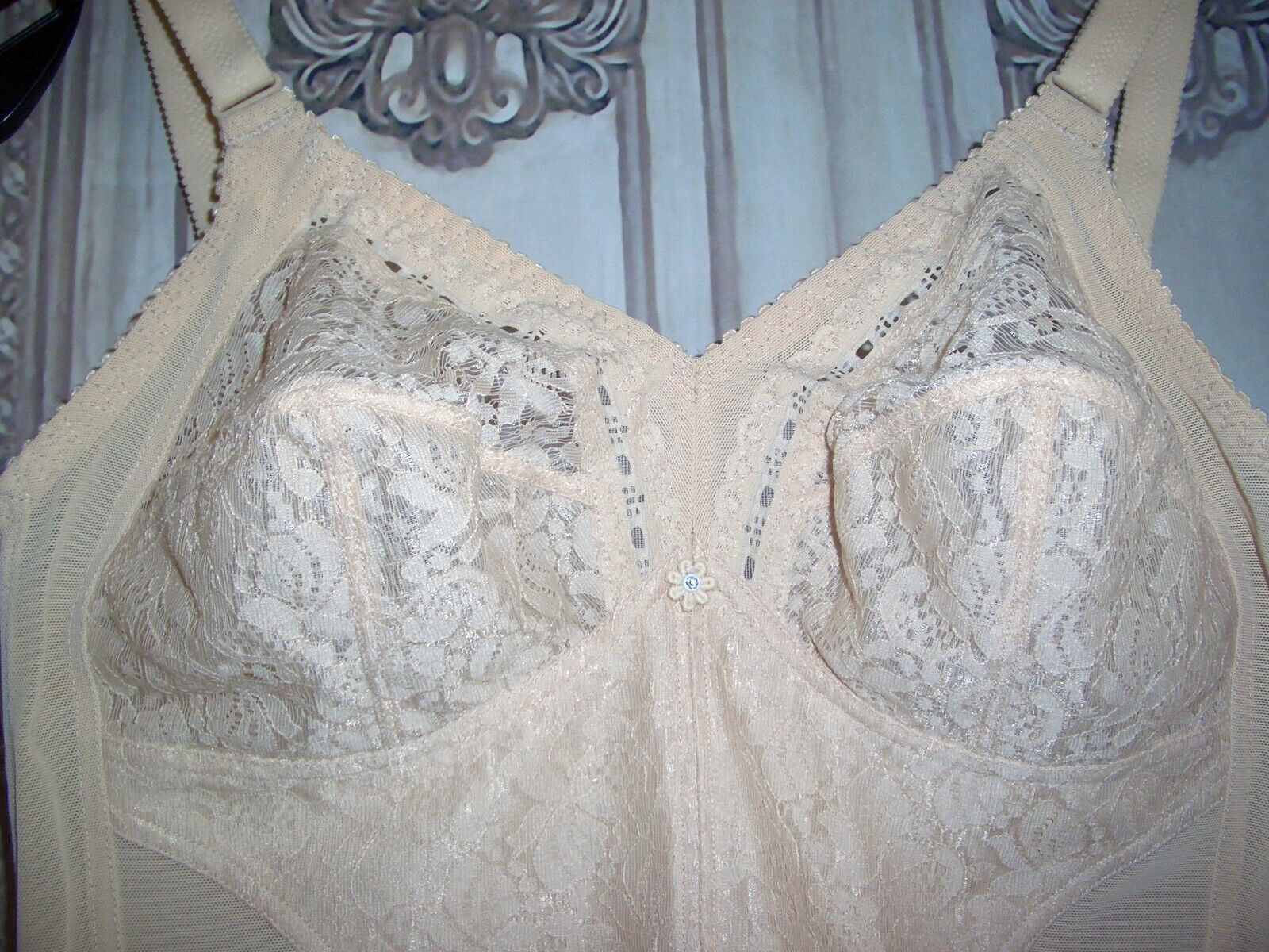 Triumph Juwel Vintage Spitzen Mieder Long Bh 85 B Haut Pin Up Bra Neu