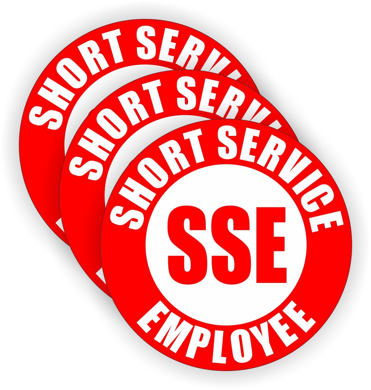 (3) Short Service Employee Hard Hat Stickers | Safety Helmet Decals ...