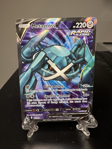 Metagross V Full Art NM-M Ultra Rare Card Pokemon TCG Chilling Reign ...