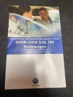 2009-2009 Volkswagen TDI Owners Manual Book Supplement Jetta Beetle ...