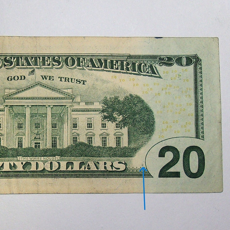 Star Note $20.00 NB Banknote with a really Low back plate Number of 2 ...