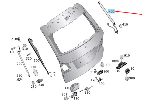 Mercedes-Benz GL X166 Tailgate Right Gas Strut A1668900100 2015 OEM for ...