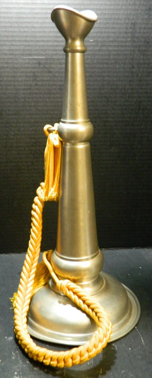 Antique Fireman's Pewter Parade / Presentation Speaking Horn w/ Gold ...