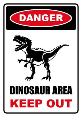 DANGER DINOSAUR AREA KEEP OUT CHILDRENS ROOM A3 GLOSS POSTER NEW | eBay