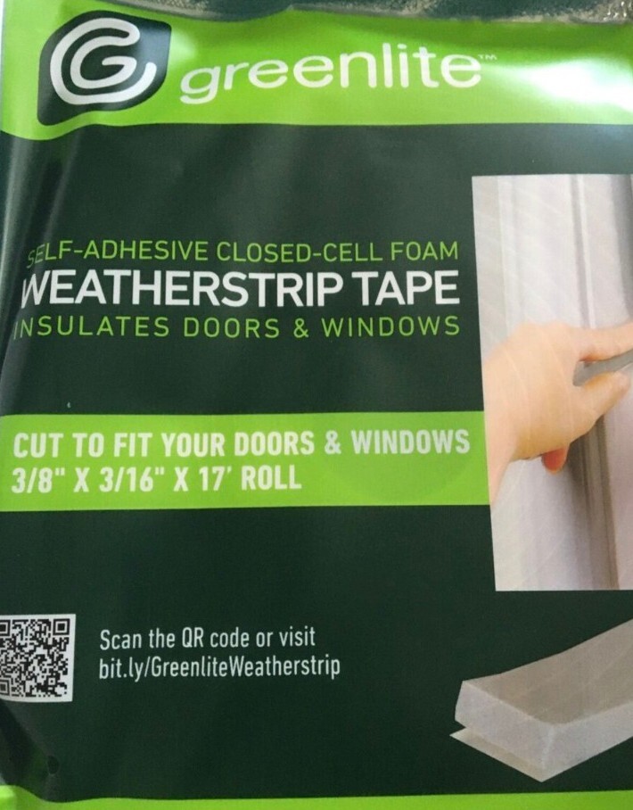 Greenlite Weatherstrip Tape Self Adhesive Closed Cell Foam 17 Feet | eBay