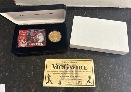 1998 Mark McGwire 24K Gold Overlay 70th Home Run Coin Limited of 500 ...