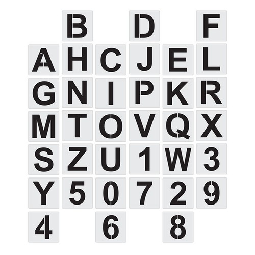 36Pcs Letter Number Stencils for Painting Reusable Alphabet Templates ...