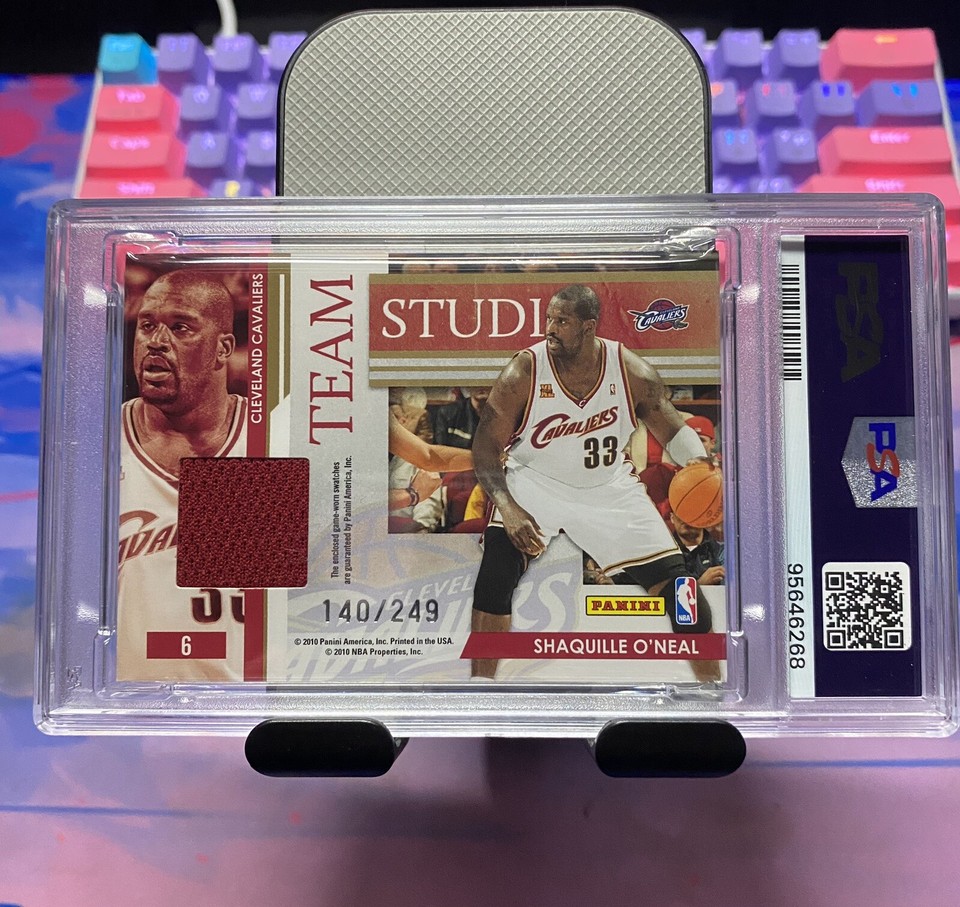 2009-10 Panini Studio LEBRON JAMES SHAQ /249 Patch PSA 8 **POP 2 ONLY 1 ...