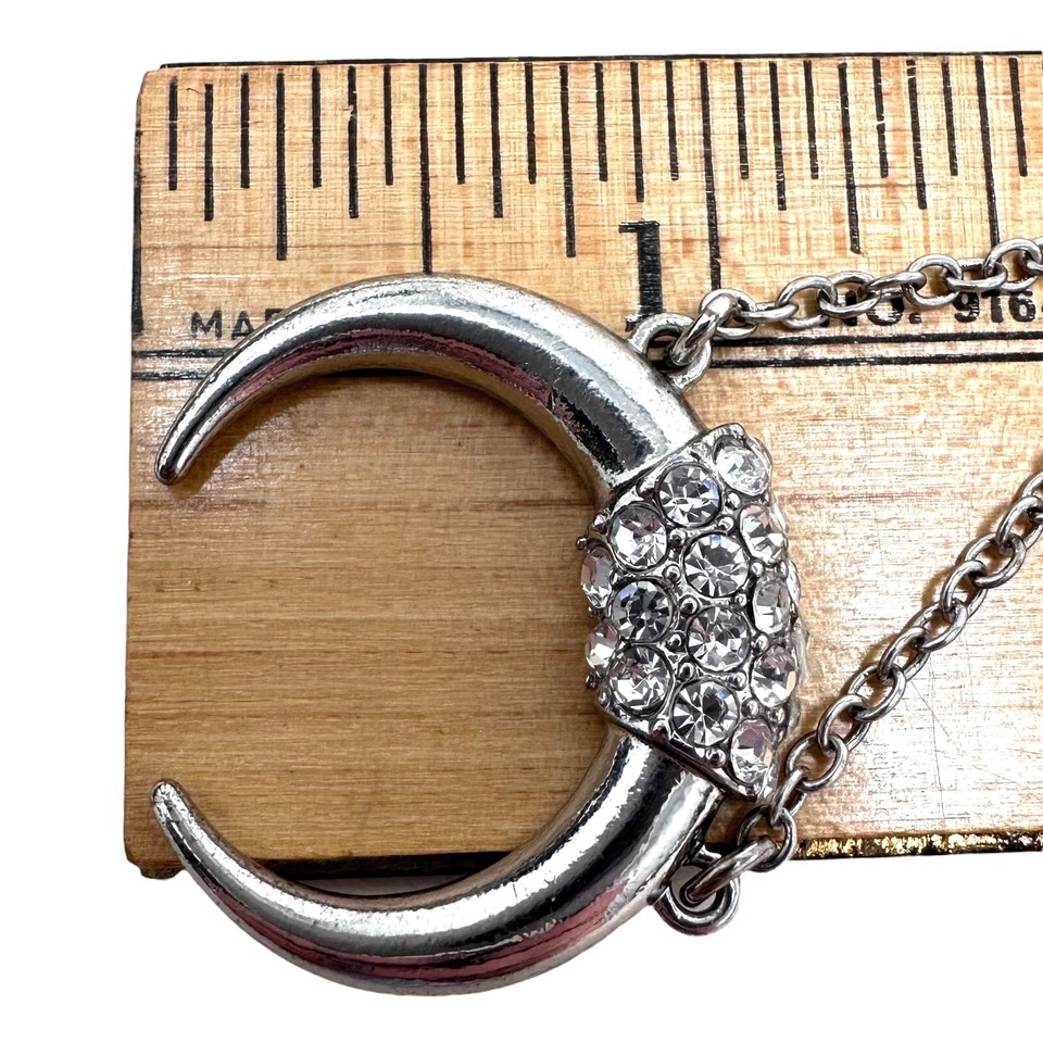 Banana Republic Inverted Crescent Moon Rhinestone Pendant Necklace | eBay