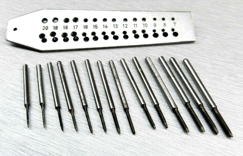 Mini Tap and Die Set 14 Taps Screwplate 0.7mm -2mm Range Jewelry ...