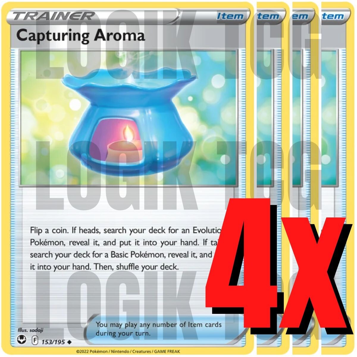 4x Capturing Aroma 153/195 x4 - Silver Tempest - Pokemon TCG - Playset ...