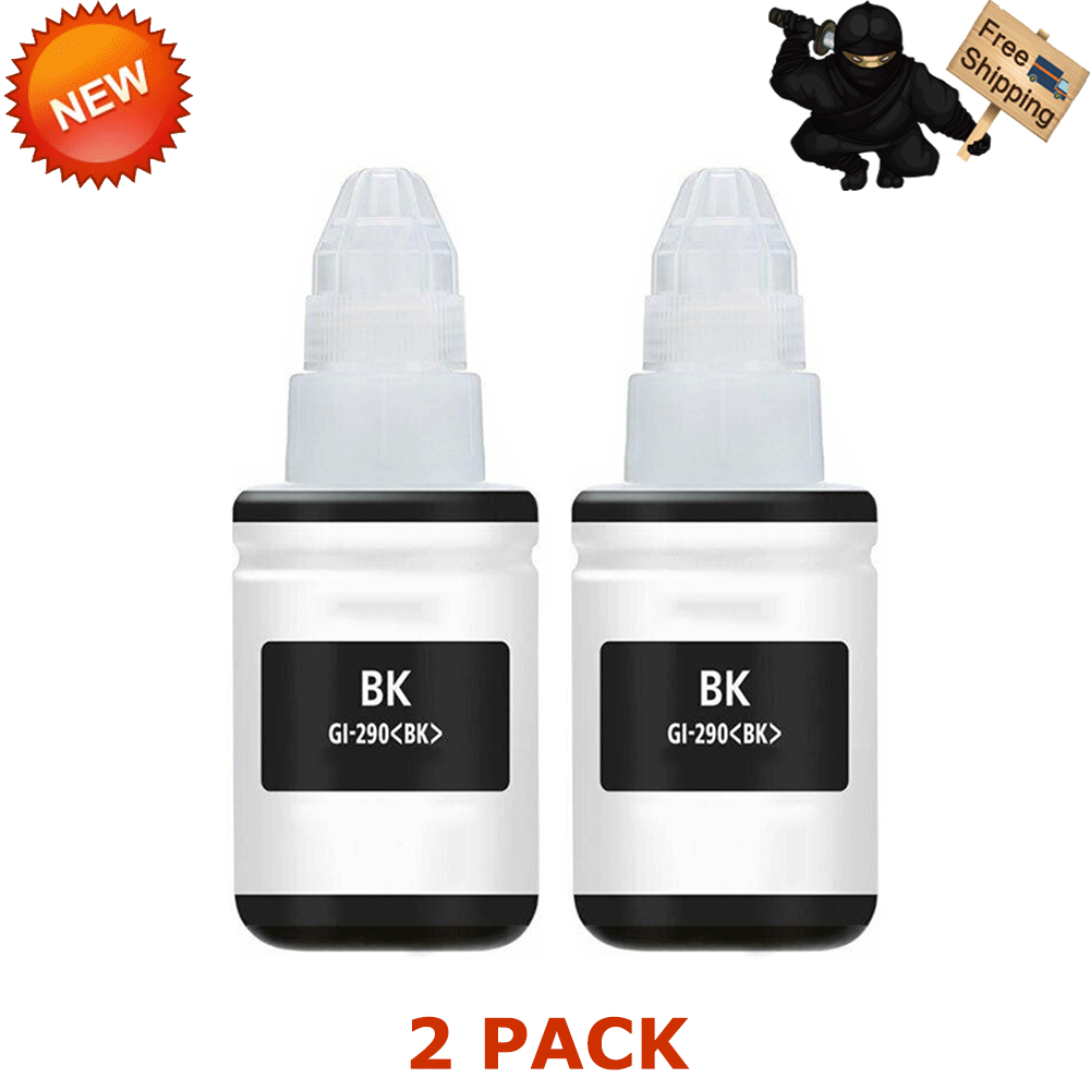 2 PK GI-290 Black Ink Bottle Compatible For Canon Pixma G1200 G2200 ...