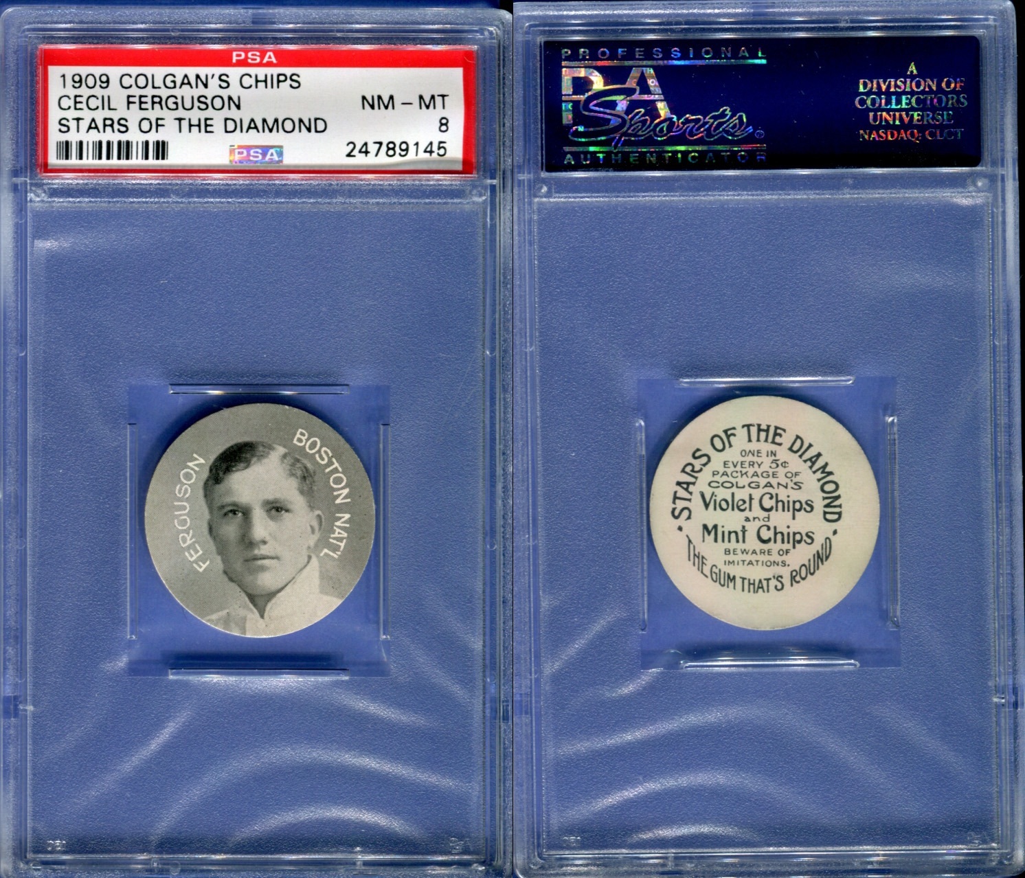 1909 COLGAN'S CHIPS STARS OF THE DIAMOND CECIL FERGUSON PSA 8 (9145) | eBay