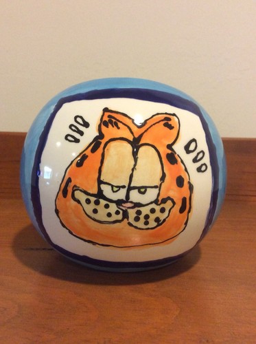 Handmade Hand Painted Signed Garfield The Cat Planter Trinket Dish ...