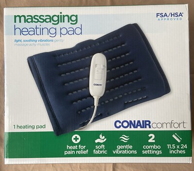 Conair Comfort Massaging Heating Pad Pain Relief 11.5 x 24 in FSA/HSA ...