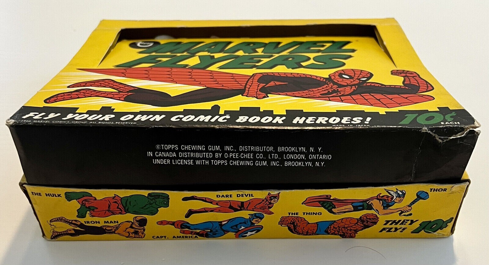 1966 Topps MARVEL FLYERS COMPLETE SET of 12 w/ RARE DISPLAY BOX ...