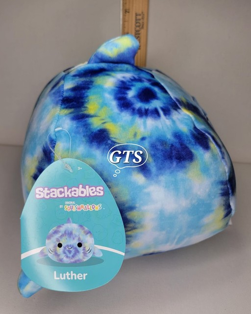 Squishmallows Kellytoy Plush Stackable Luther the Tie Dye Shark 8" for ...