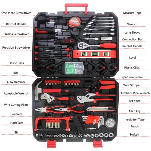 Portable Hand Tool Box with Toolset 238 Pieces The Tool Box Lock Safe ...