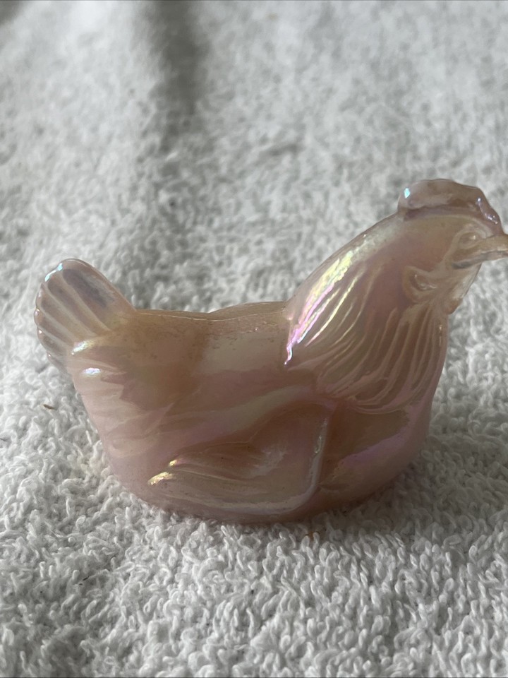 Fenton Glass Light Pink Iridescent Mini Rooster Figurine | eBay