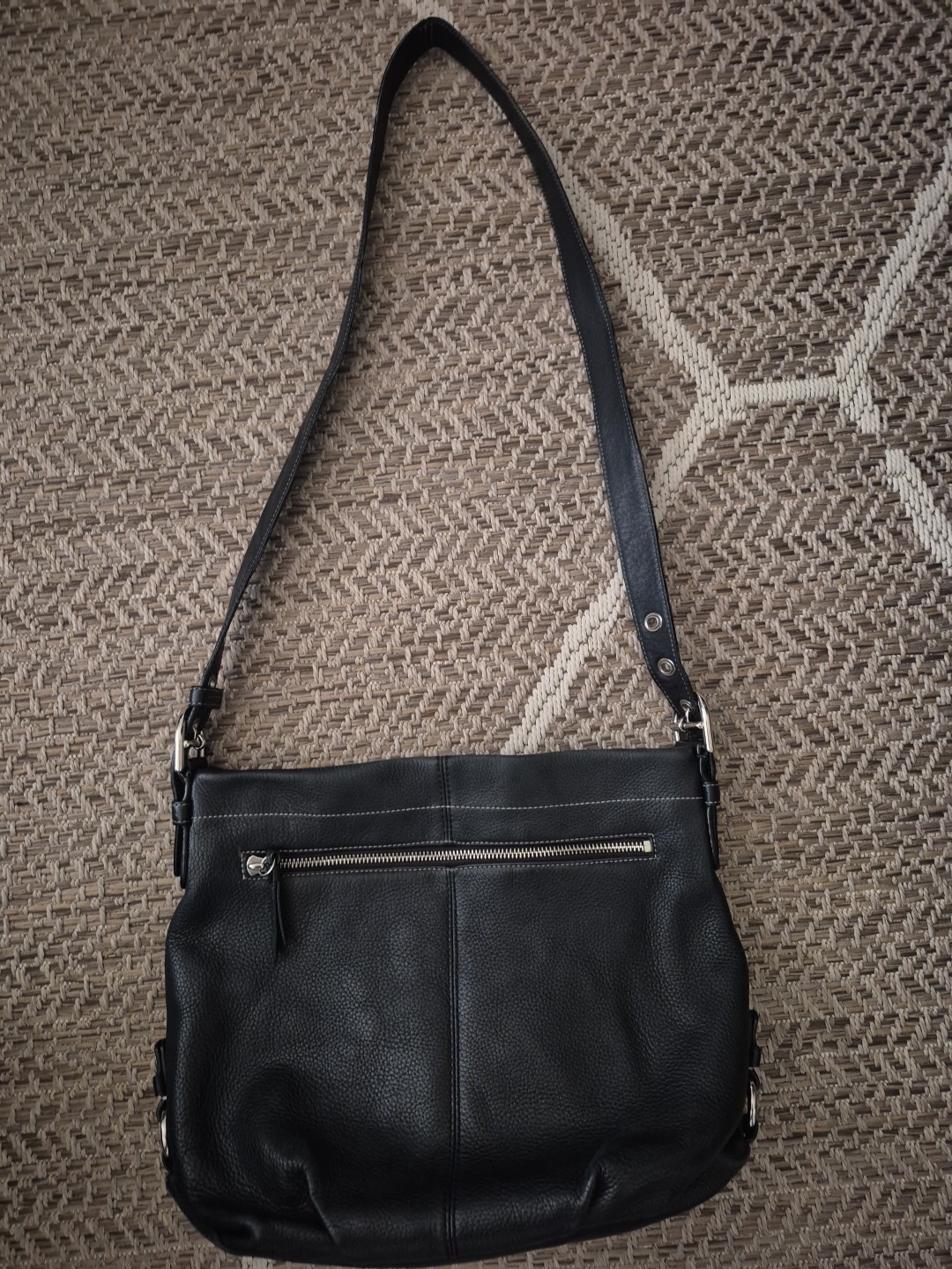 Coach Black Pebbled Leather Duffle Convertible Satche… - Gem