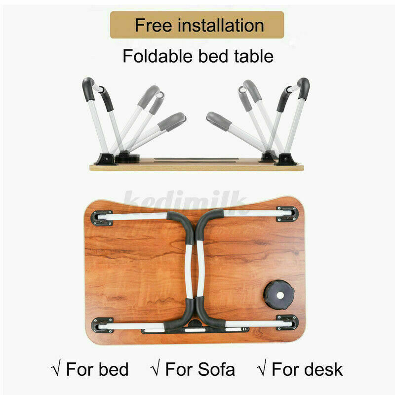 Green Portable Adjustable Laptop Desk Foldable Study Computer Bed Table ...