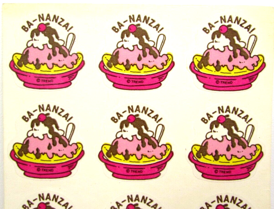 Vintage Trend Ba nanza Banana Split Sundae Scratch n Sniff Stickers ...