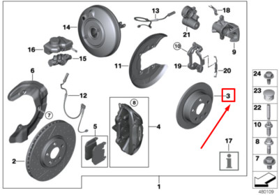 NEW MINI COUNTRYMAN F60 REAR BRAKE DISC 6864135 34216864135 ORIGINAL NO ...