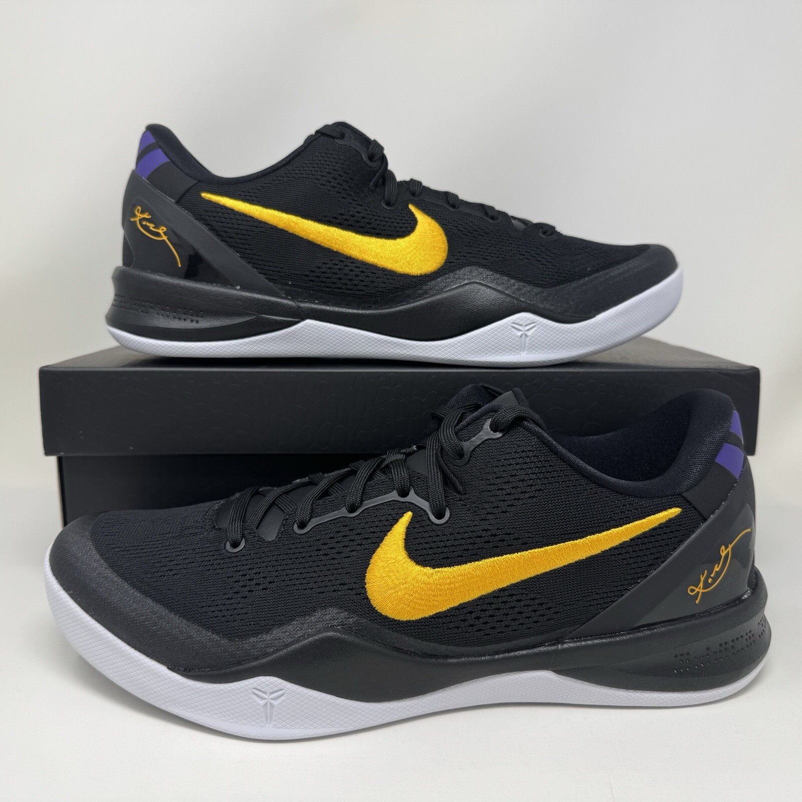 Nike Kobe VIII 8 Protro Lakers Away Black Gold Men's Size 11 Wmn 12.5 ...