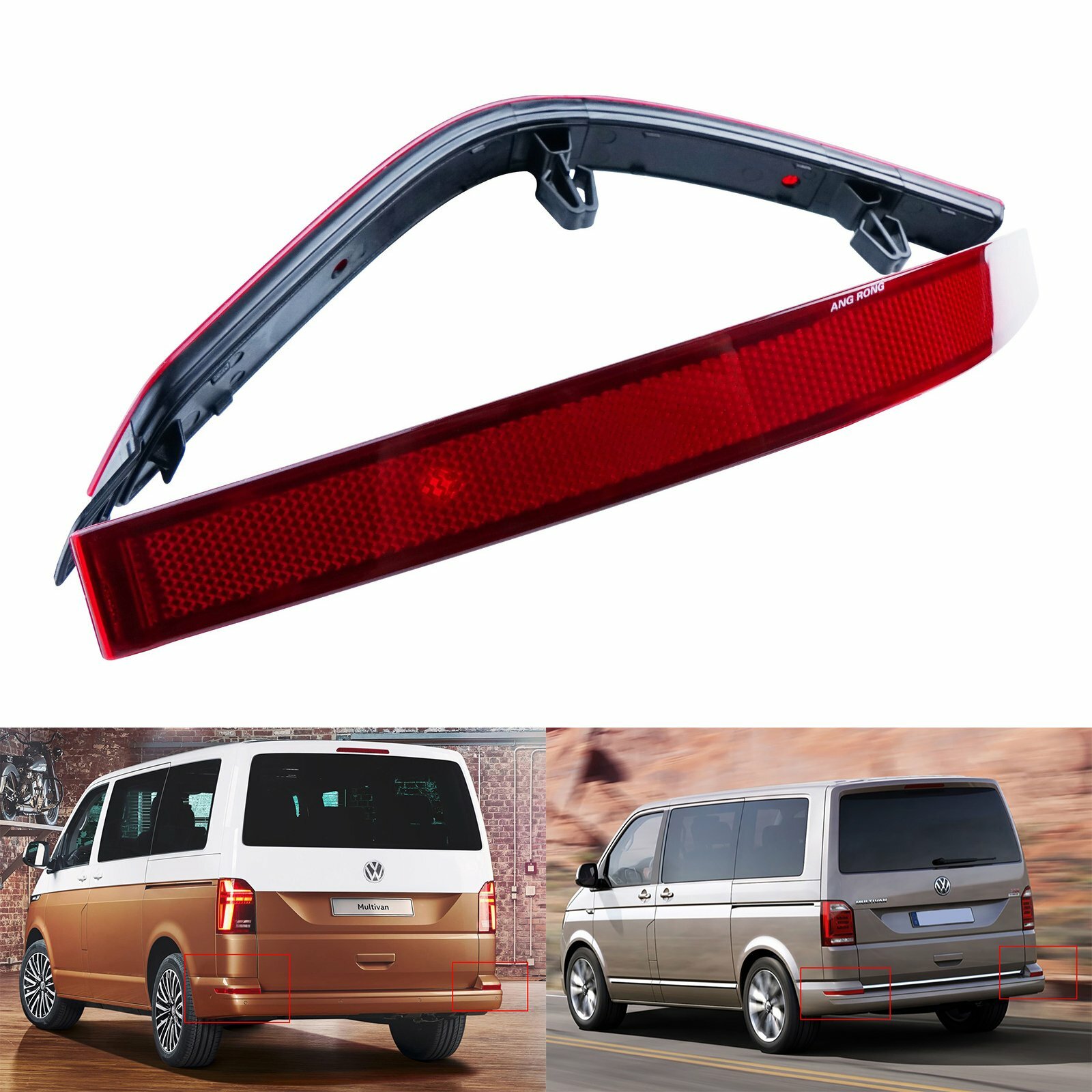 2pcs OEM Red Lens Rear Bumper Reflector No Light For VW Transporter T6 ...
