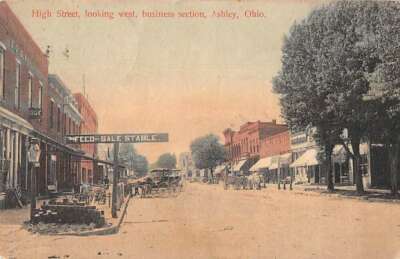 Ashley Ohio High Street Looking West Vintage Postcard AA43481 | eBay