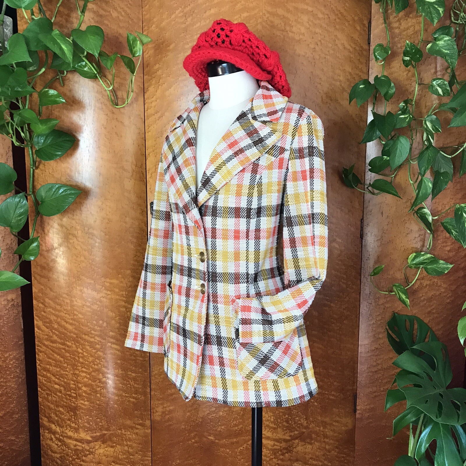 BOHO PLAID HIPPIE 60s 60’s 1970’s 70s Vintage Plaid B… - Gem