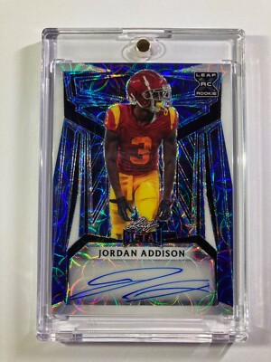2023 Leaf Metal Jordan Addison Blue Scope 4/4 Auto Rolkie Card VIKINGS ...