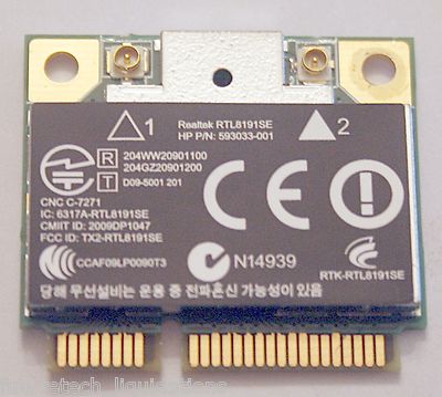 HP REALTEK RTL8191SE 802.11B/G/N WIFI ADAPTER - 593533-001 | eBay