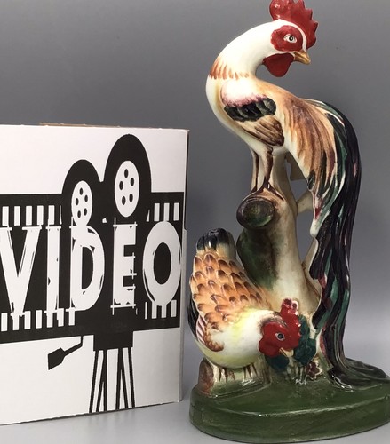 Japanese Fancy Rooster Long Tail Hen Chickens Porcelain Figurine ...